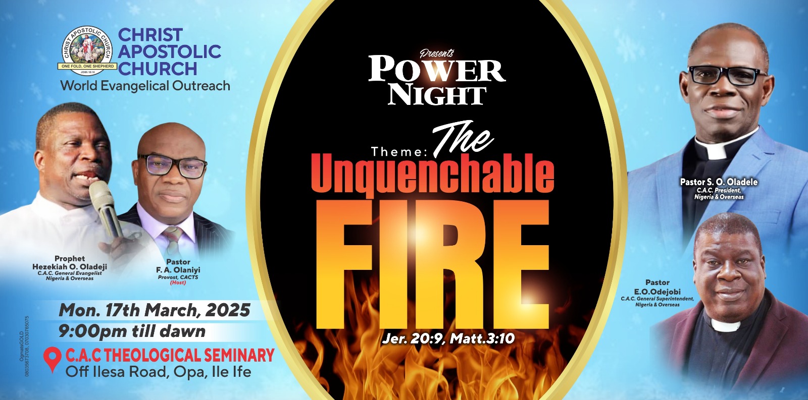 C.A.C To Hold Power Night Themed "The Unquenchable Fire | PHMedia Blog